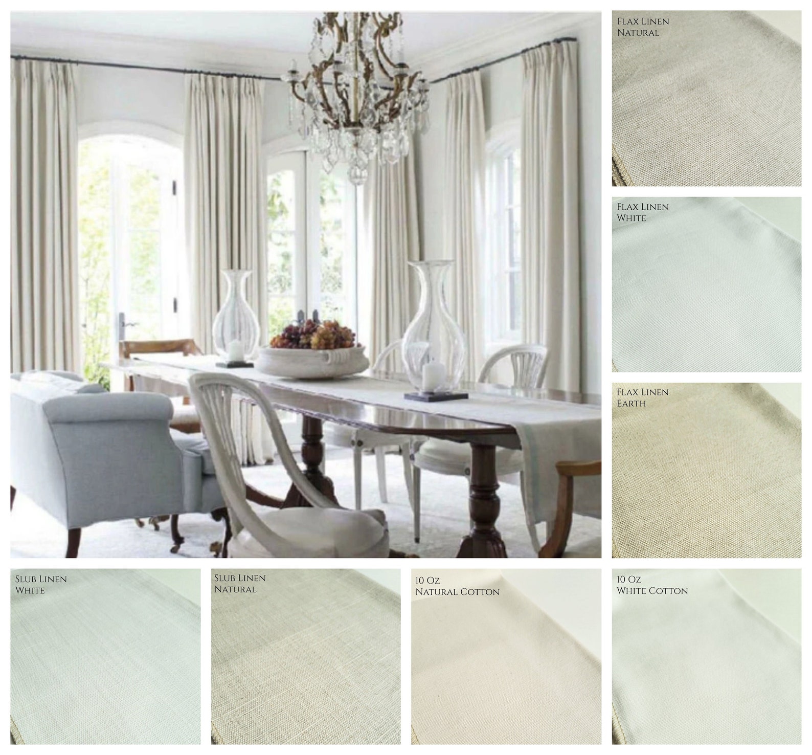 Solid Belgian Linen Curtains Drapery Panel Pair Natural or - Etsy