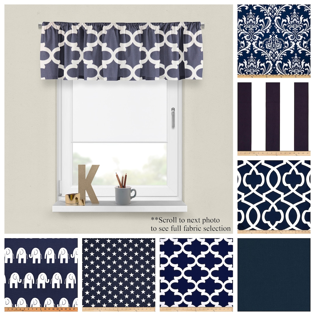 Custom Navy Blue Valance- Premier Prints Modern Window Treatments ...