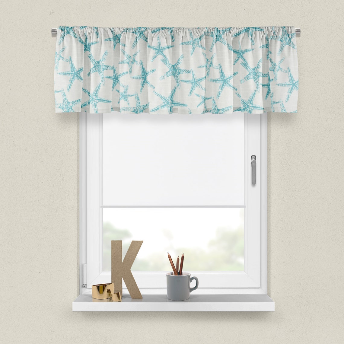 Coastal Blue Valance Premier Prints Aqua Nautical Valance - Etsy