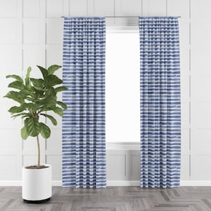Commodore Blue Curtains- Drapery Panel Pair- Premier Prints Modern Blue ...