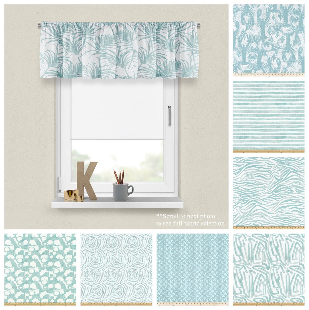 Cancun Aqua Valance- Premier Prints Blue Beach House Decor- Custom ...