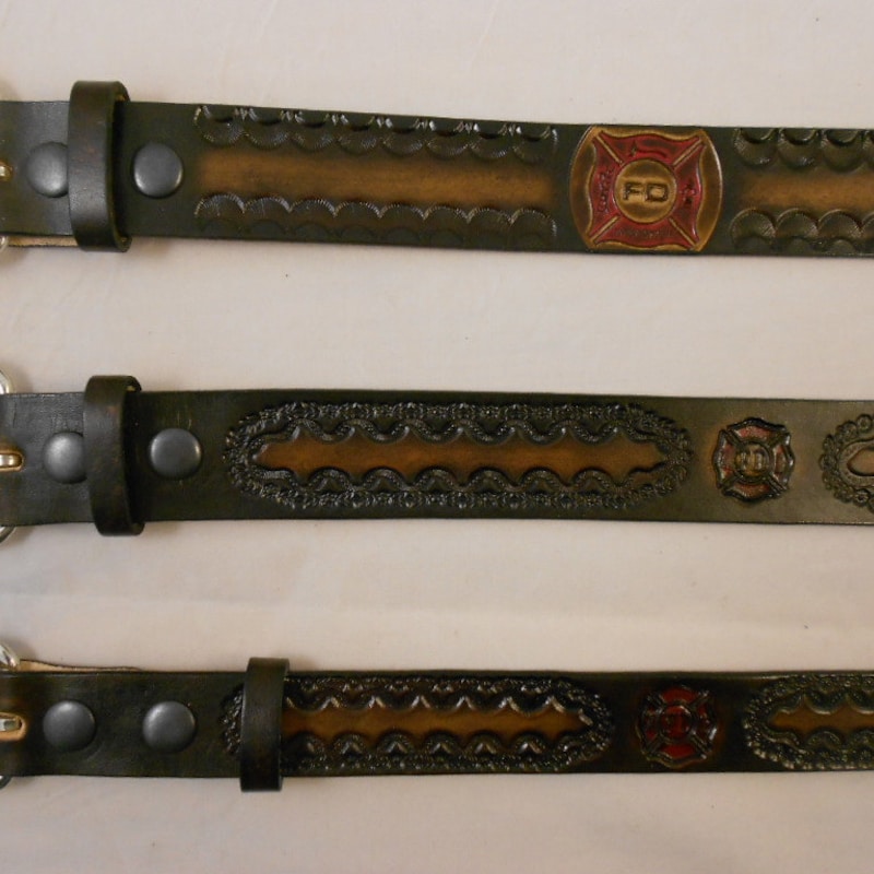 Stamped Leather Belt - Etsy