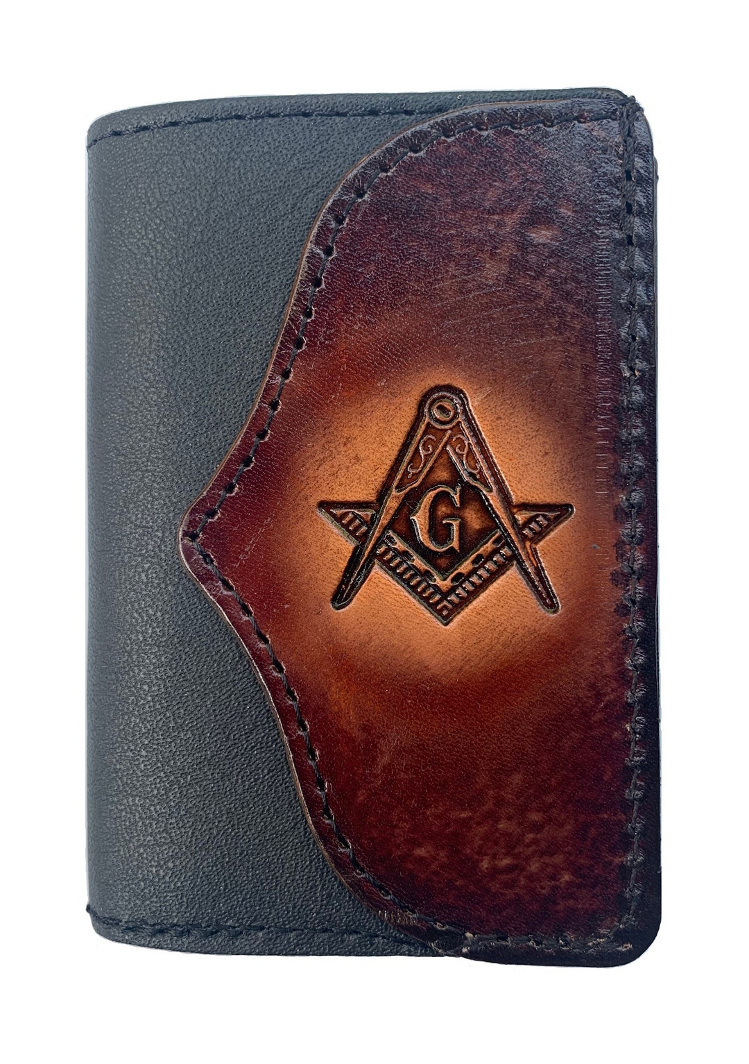 Hand-crafted Leather Tri-fold Wallet Mason,masonic, Blue Lodge ...