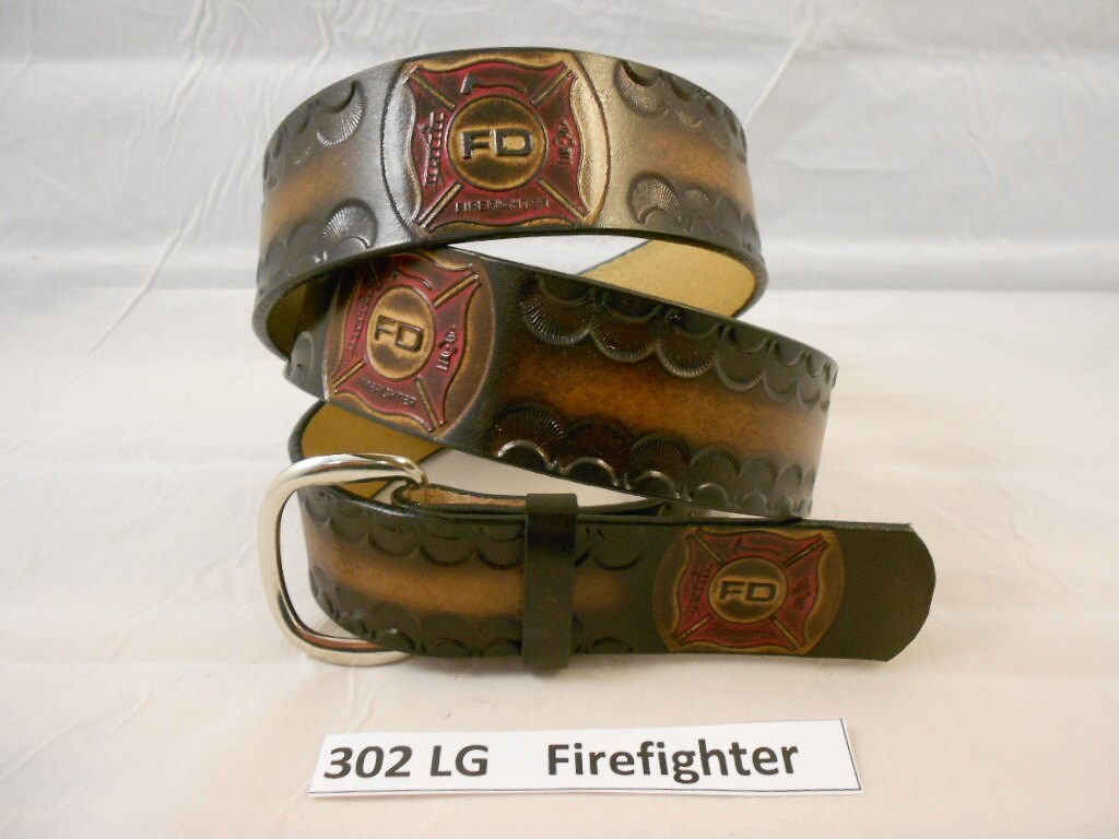 Firefighter Leather Belt, Fireman, USA Handcrafted Fire Department ...