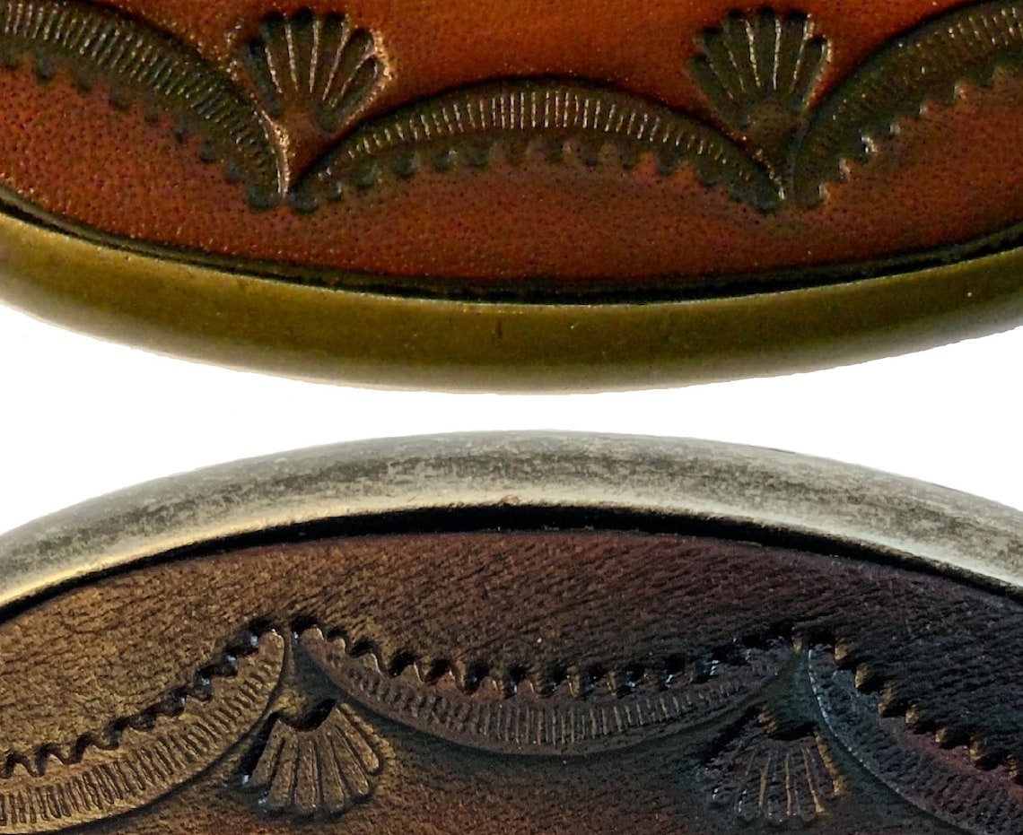 MADE to ORDER Custom Tooled Leather Belt Buckle Names or - Etsy