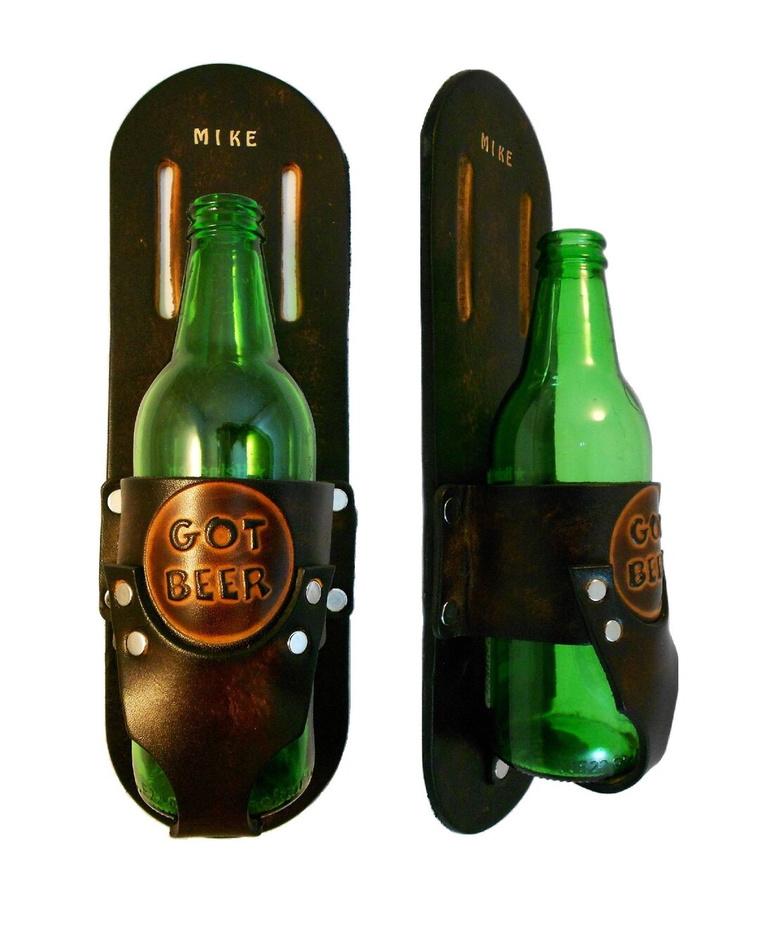Hand-crafted Leather Beer Holster, Many Designs Available, Drink ...
