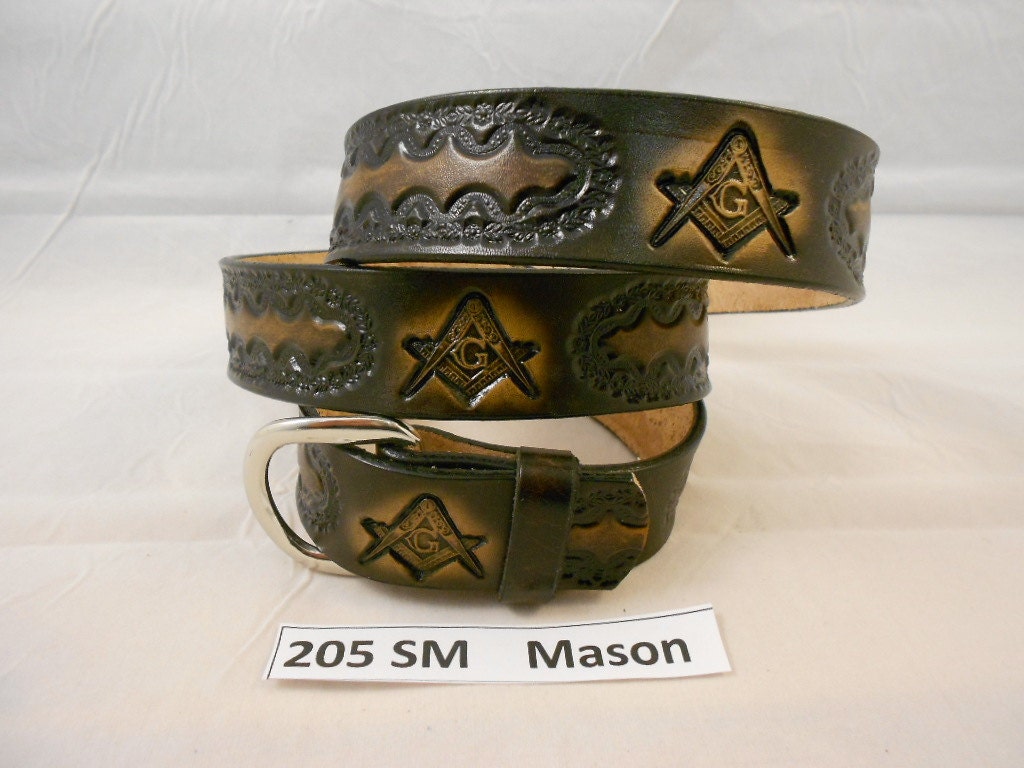 Masonic Leather Belt, USA Handcrafted, Free Masonry, Blue Lodge, Past ...