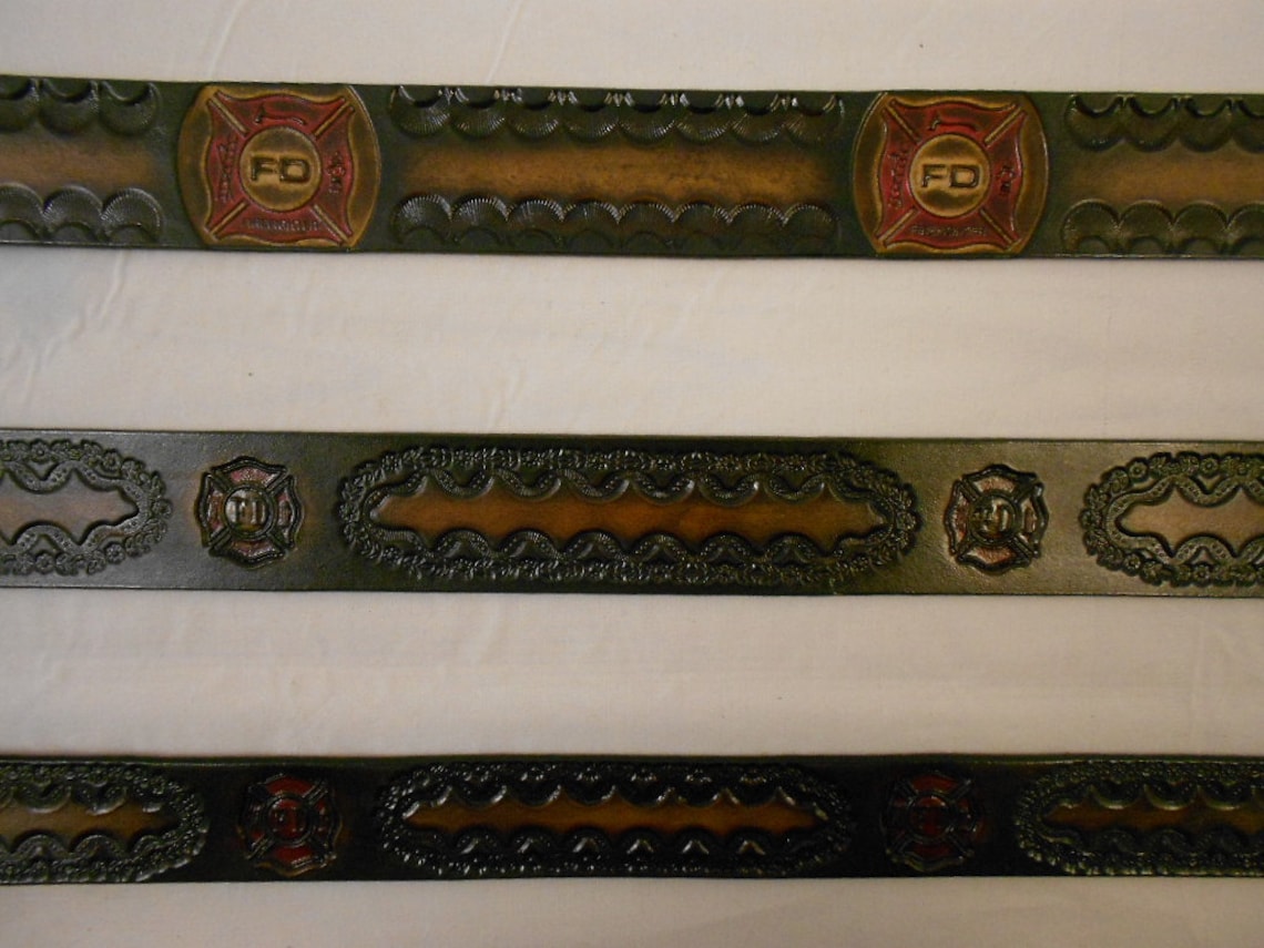 Firefighter Leather Belt, Fireman, USA Handcrafted Fire Department ...
