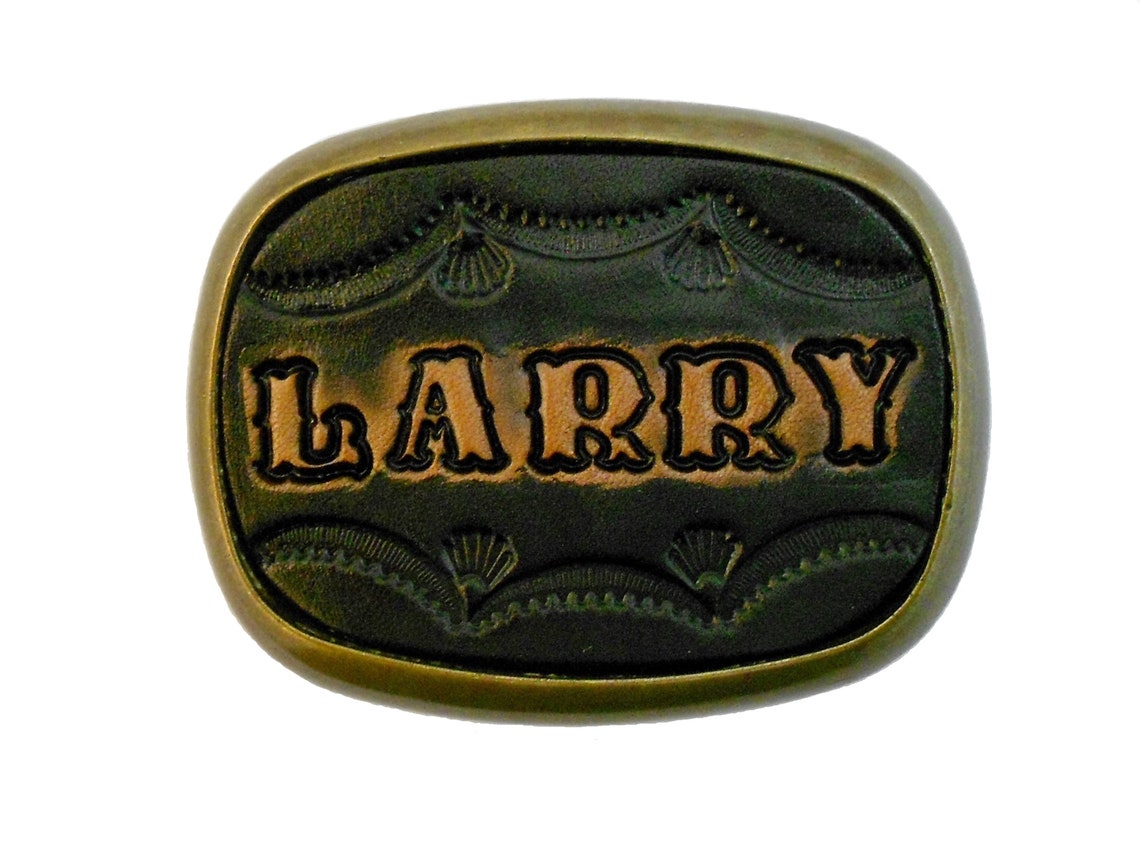 MADE to ORDER Custom Tooled Leather Belt Buckle Names or - Etsy