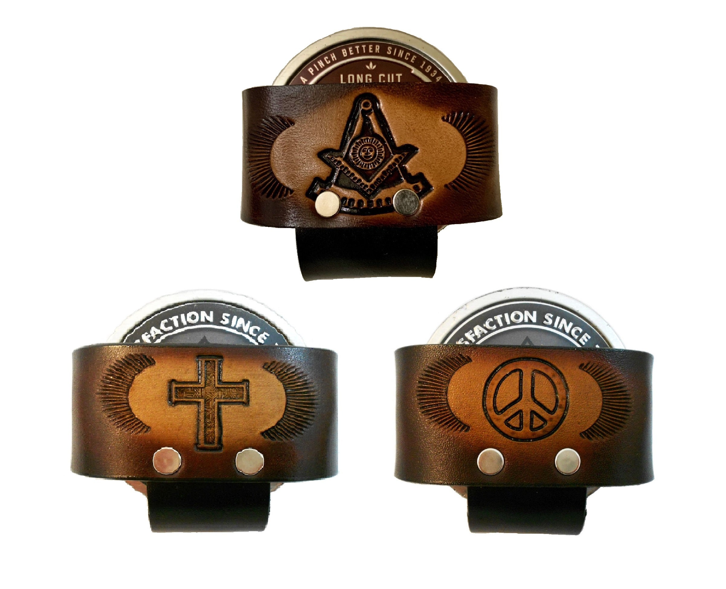 Leather Snuff Can Holder, Chewing Tobacco Case, Handcrafted, Many ...