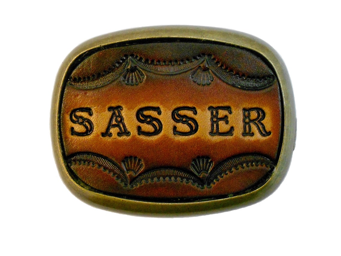 MADE to ORDER Custom Tooled Leather Belt Buckle Names or - Etsy