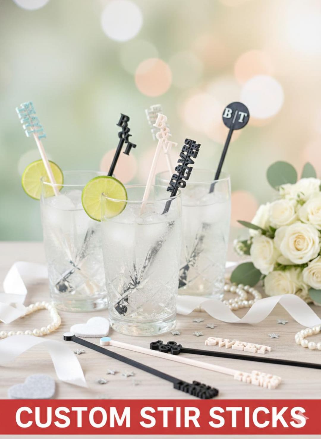 Custom Drink Stirrers • Personalized Cocktail Sticks • Wedding Stir ...