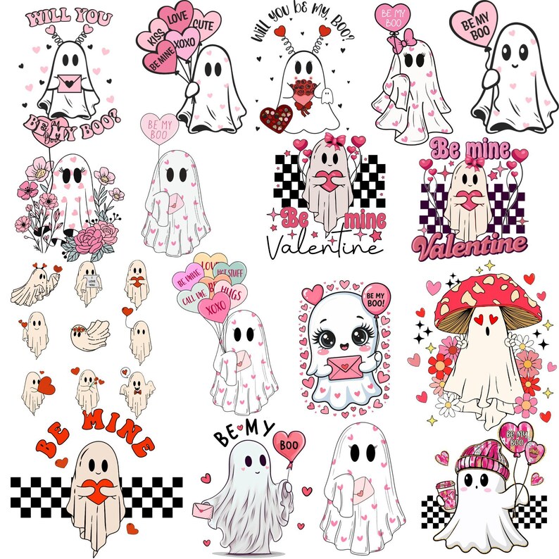 Ghost Valentine Png Bundle: Be My Boo Clipart, Love Ghost Designs - Etsy UK