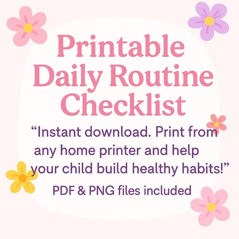 Kids Daily Routine Chart, Printable Morning & Evening Checklist, Chore ...