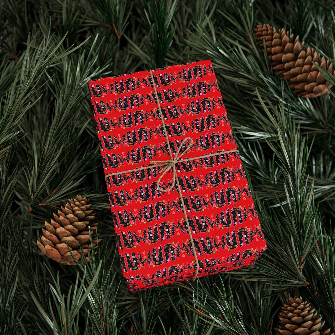 Uwu Christmas Wrap Grinchy Metal Font Goth Elder Emo Scene Core Holiday ...