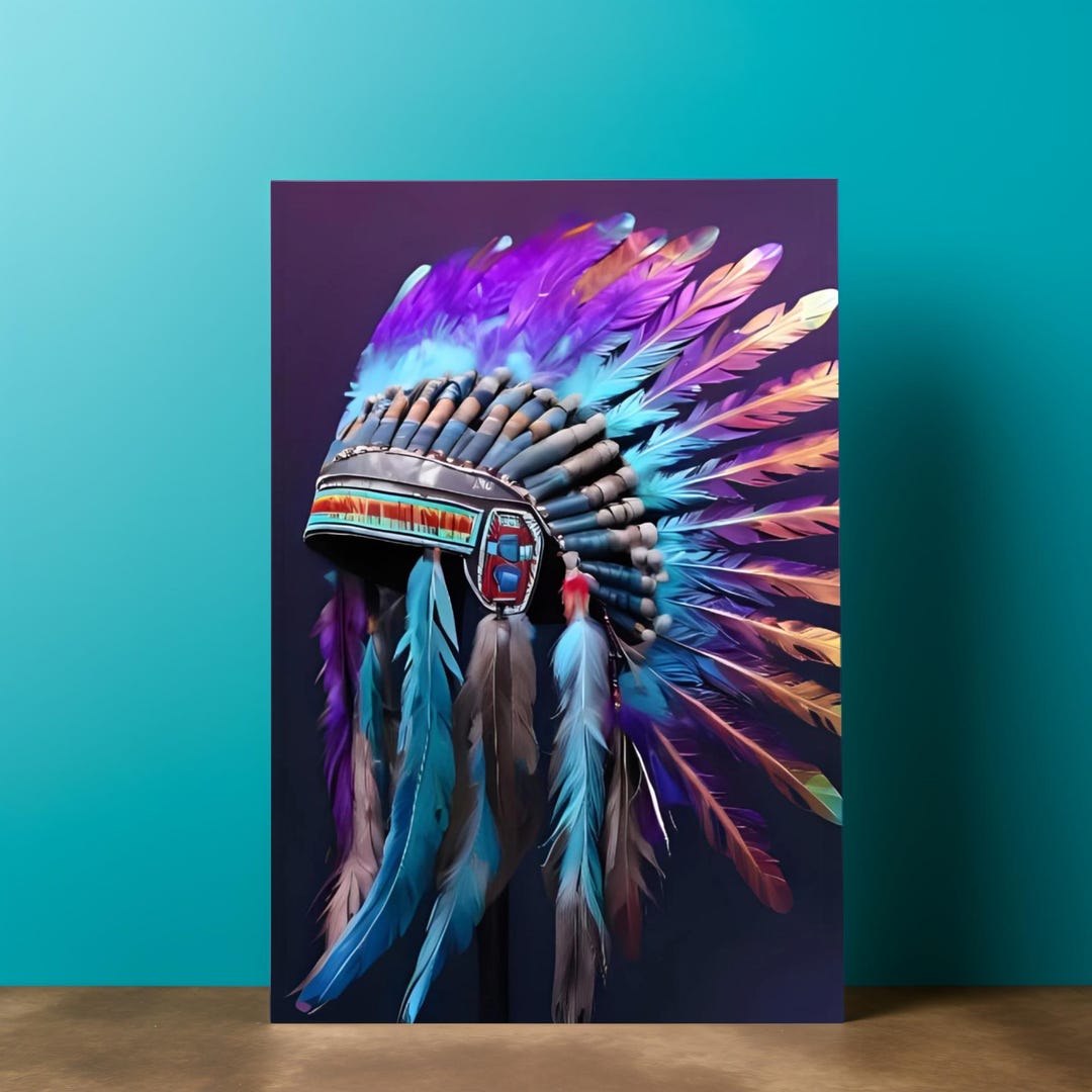 Native American Iridescent Art Print | Western Wall Art | Holographic ...