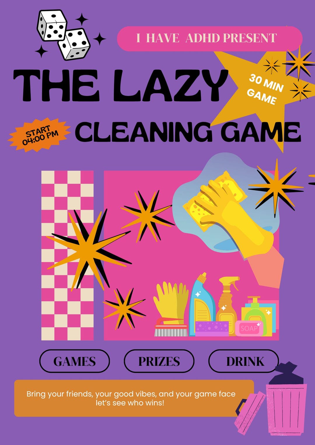 The Lazy Cleaning Game! Printable PDF! - Etsy