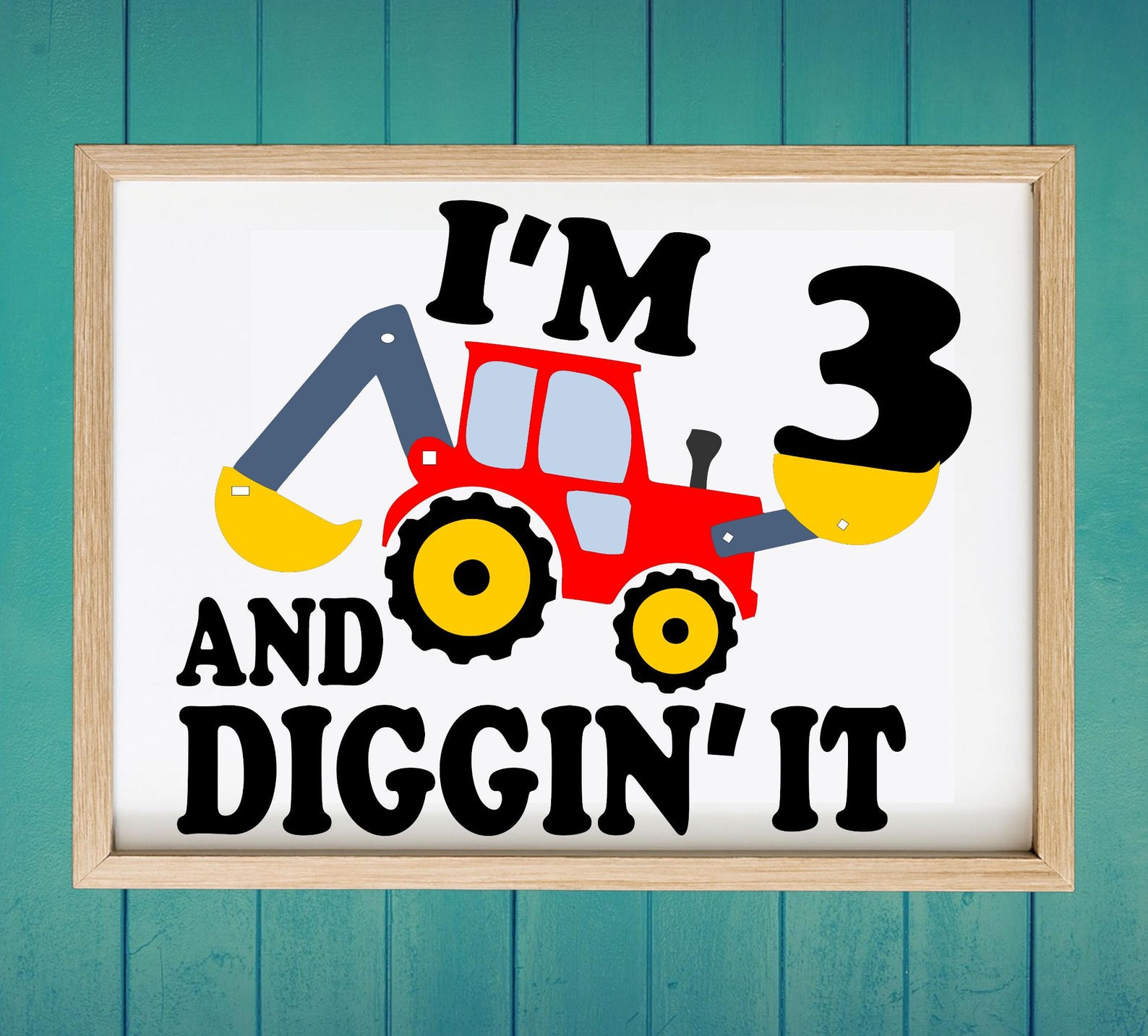 I'm 3 and Digging It SVG | Third Birthday Design (digital Download) - Etsy