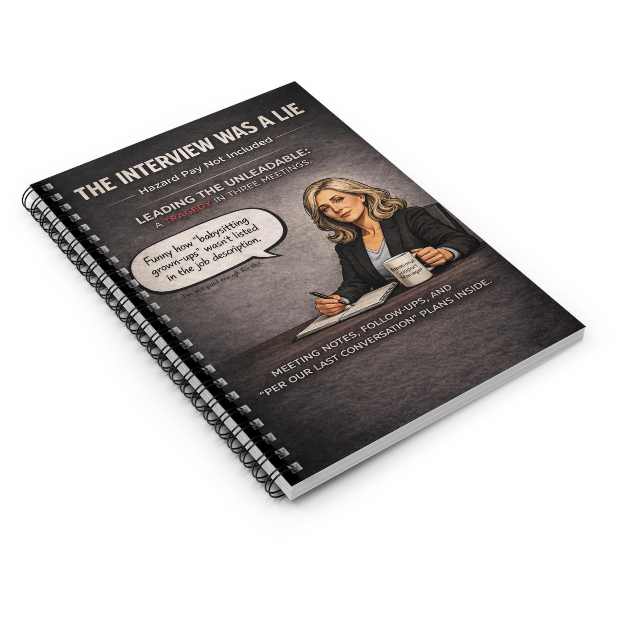 The Job Interview Was A Lie Notebook | Funny Manager Gift | Office ...