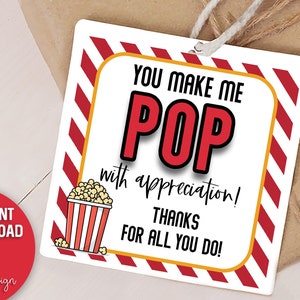 You Make Me Pop, Cute Thank You, Popcorn Thank You, Teacher ...