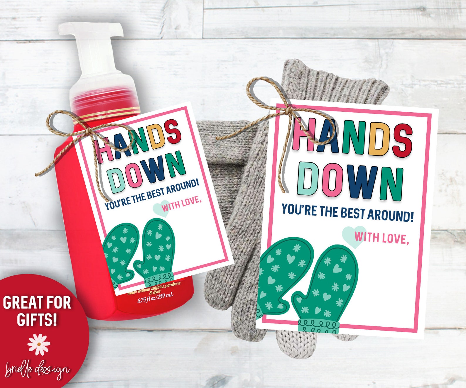 Hands Down Mittens | Christmas Winter | Printable Tag | Neighbor ...