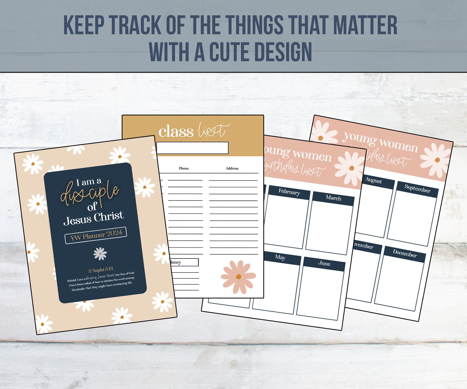 2024 Young Women Planner, Editable YW, Printable Binder, Editable ...
