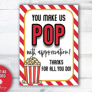 You Make Me Pop, Cute Thank You, Popcorn Thank You, Teacher ...