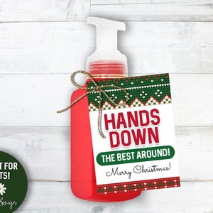 Hands Down Christmas | Printable Tag | Neighbor, Friend, Teacher ...