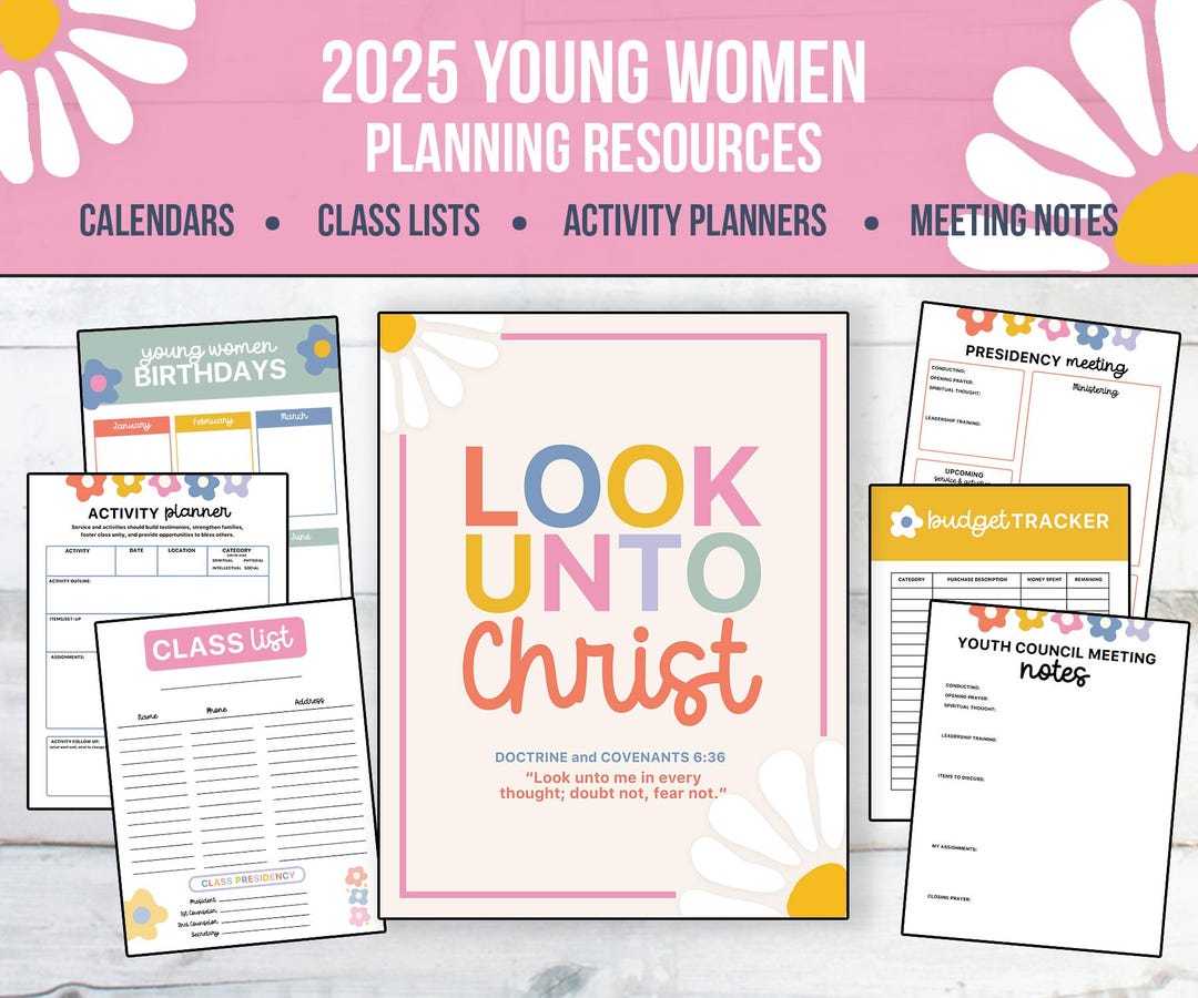 2025 Young Women Planner, Printable Binder, Young Women, Youth Council ...