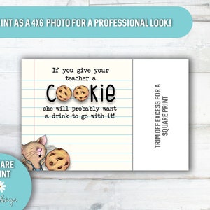 If You Give A Teacher A Cookie, Teacher Gift, Back to School Gift ...