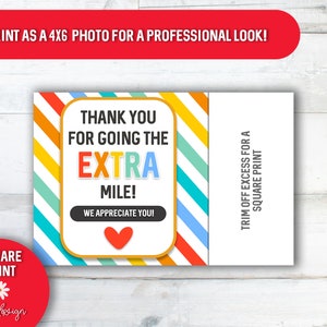 Extra Mile Thank You, Cute Thank You, Extra Gum Printable Tag ...