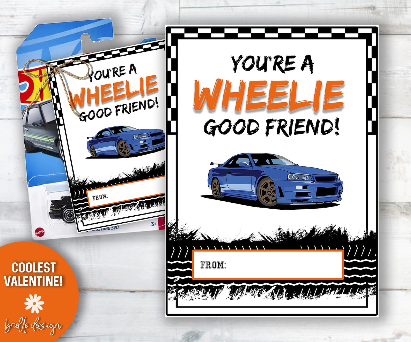 Wheelie Good Friend, Valentine Printable, Hot Wheels Valentine, Cool ...