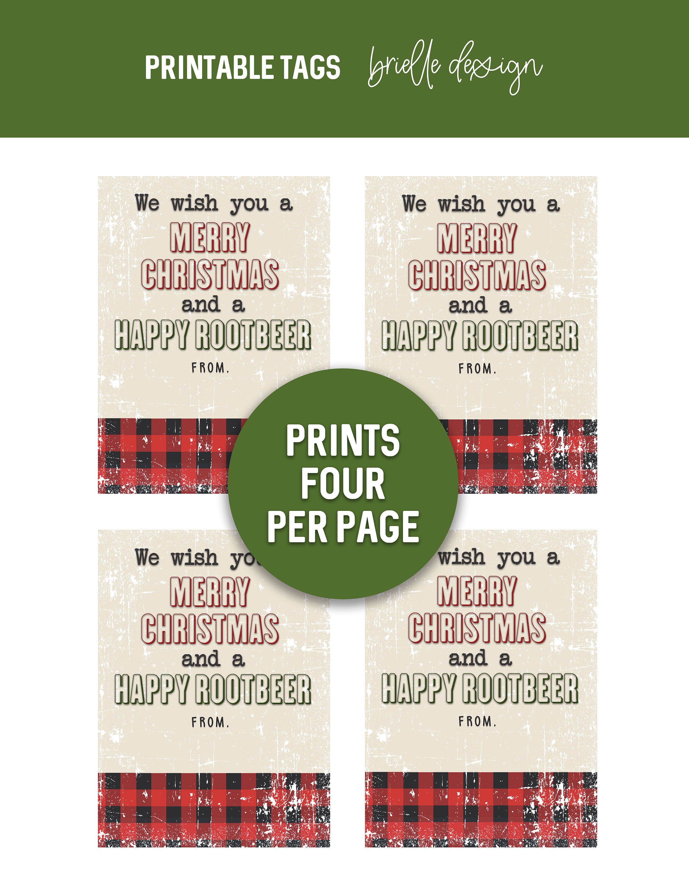 Merry Christmas Happy Root Beer | Printable Gift Tag | Neighbors ...