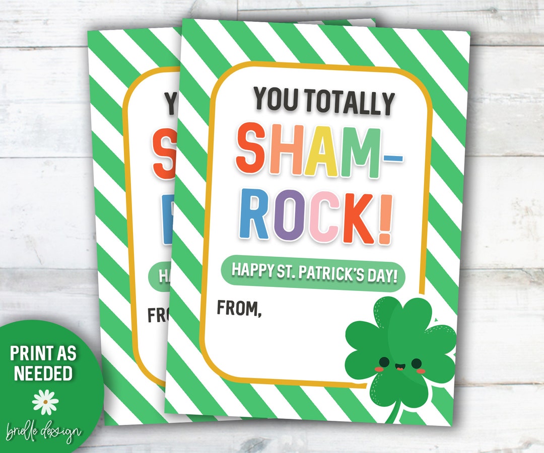 You Shamrock Tag, St Patricks Day Printable, Class Treat, Class Gift ...