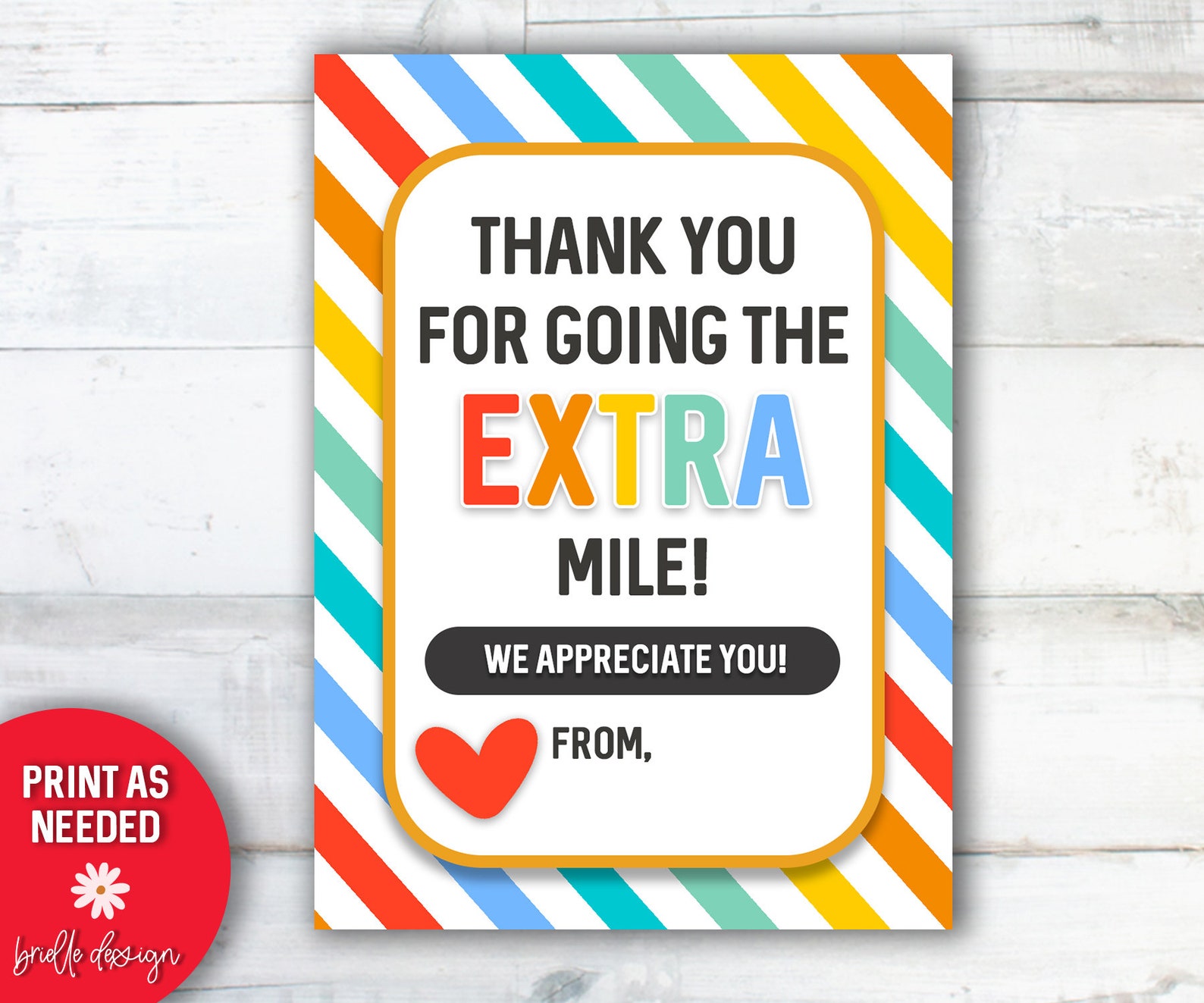 Extra Mile Thank You, Cute Thank You, Extra Gum Printable Tag ...