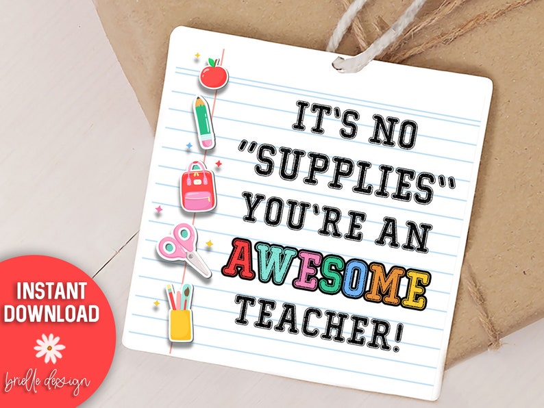 It's No Supplies You're an Awesome Teacher, Teacher Gift, Back to ...