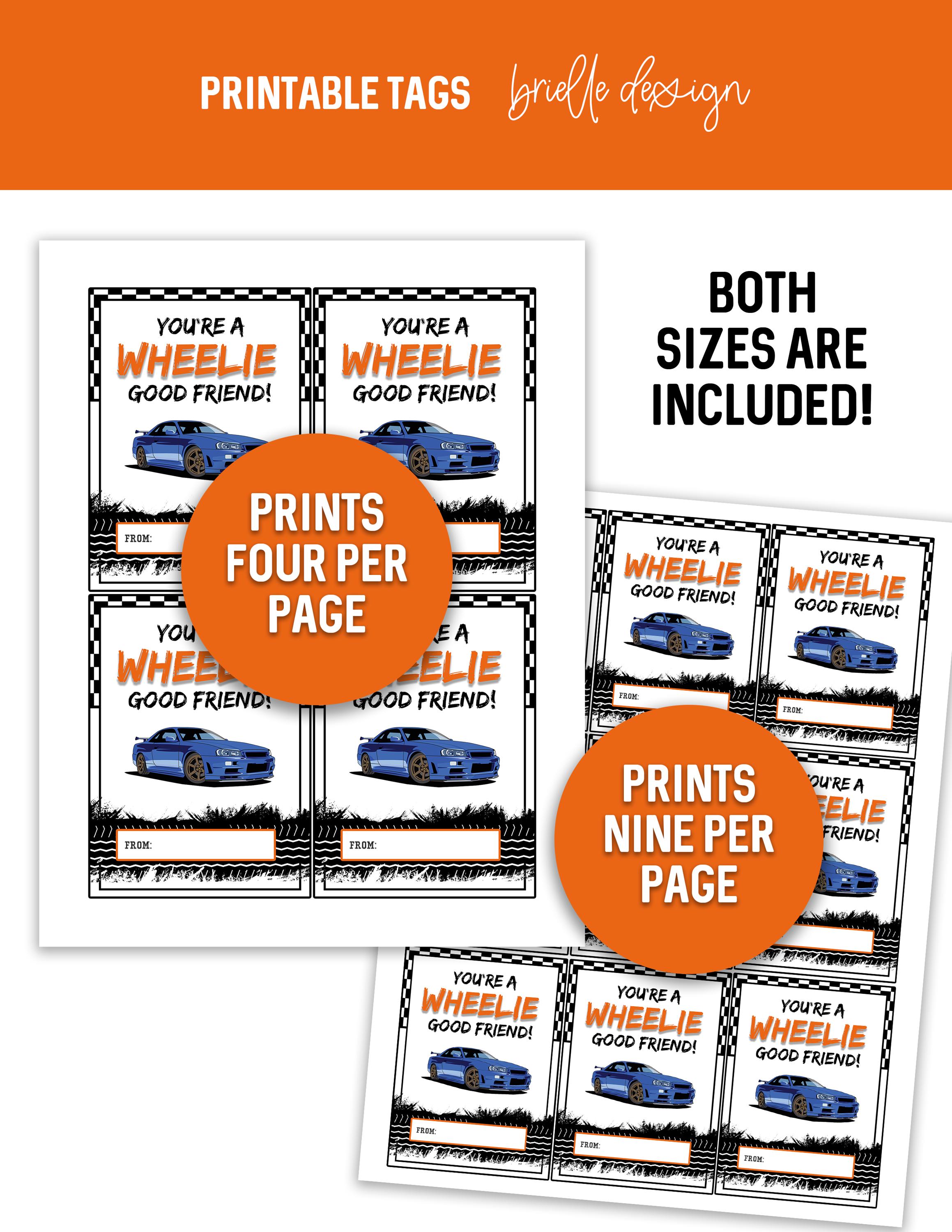 Wheelie Good Friend, Valentine Printable, Hot Wheels Valentine, Cool ...