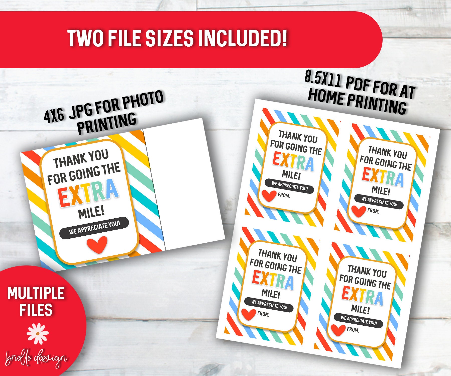 Extra Mile Thank You, Cute Thank You, Extra Gum Printable Tag ...