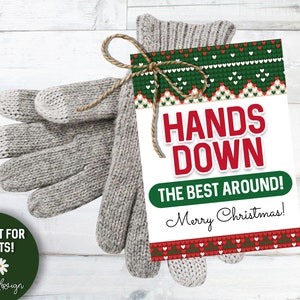 Hands Down Christmas | Printable Tag | Neighbor, Friend, Teacher ...