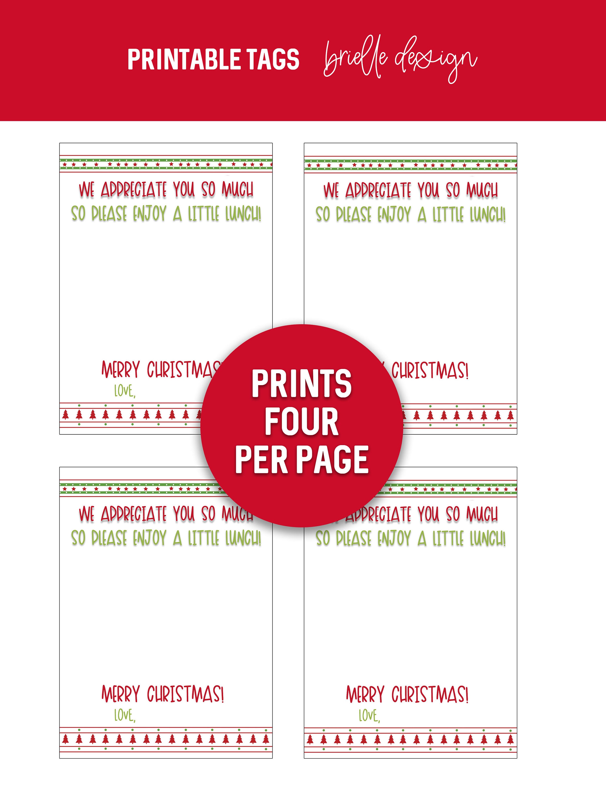 Christmas Lunch, Gift Card, Teacher, Friend, Coworker, Neighbor Gifts ...