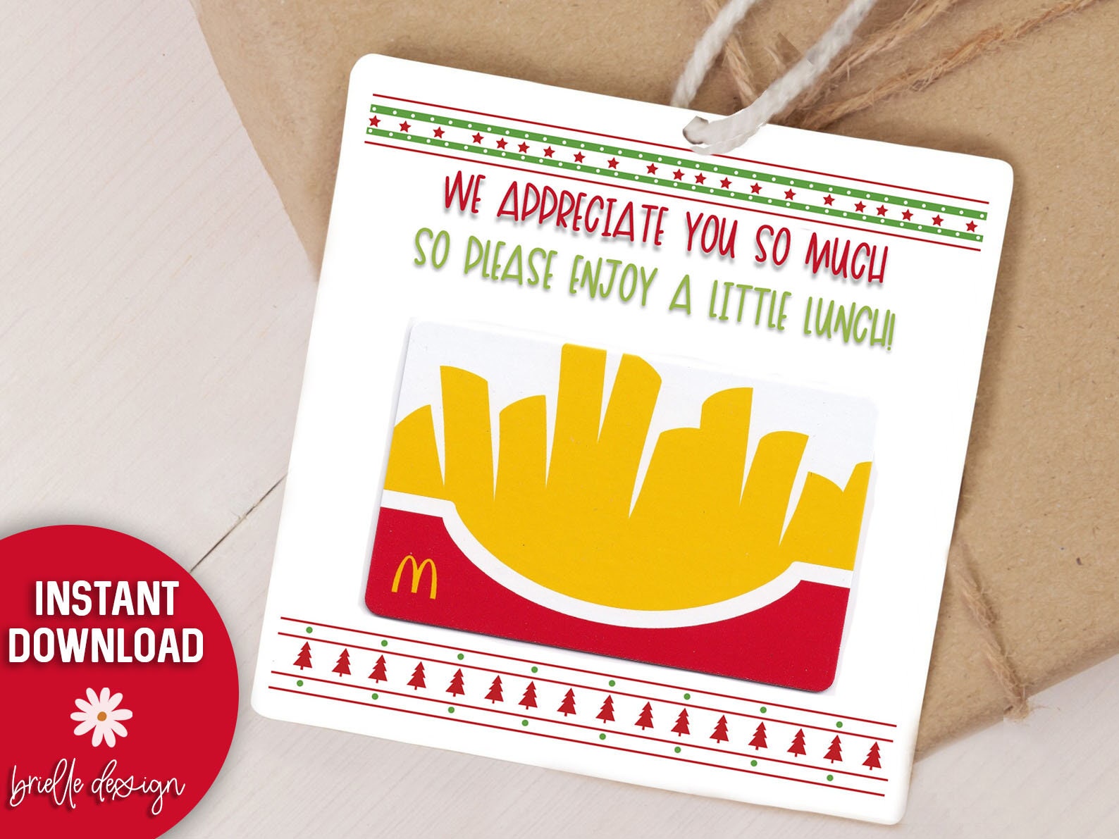 Christmas Lunch, Gift Card, Teacher, Friend, Coworker, Neighbor Gifts ...