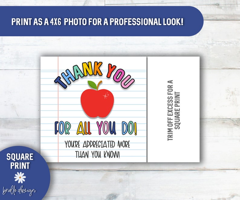 Thank You for All You Do, Cute Thank You, Teacher Thank You, Teacher ...