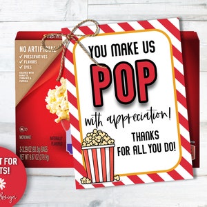 You Make Me Pop, Cute Thank You, Popcorn Thank You, Teacher ...