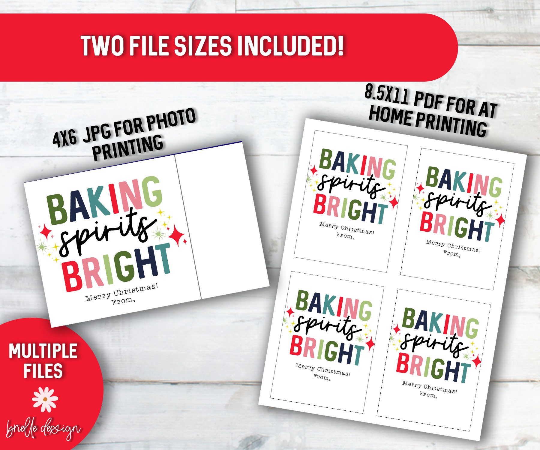 Baking Spirits Bright Christmas Printable Tag Neighbor, Friend, Teacher ...