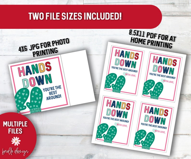 Hands Down Mittens | Christmas Winter | Printable Tag | Neighbor ...