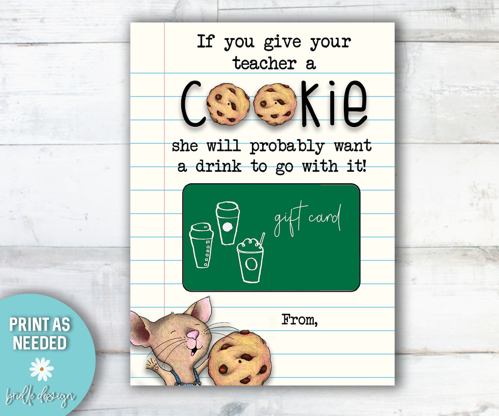 If You Give A Teacher A Cookie, Teacher Gift, Back to School Gift ...