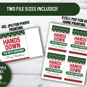 Hands Down Christmas | Printable Tag | Neighbor, Friend, Teacher ...