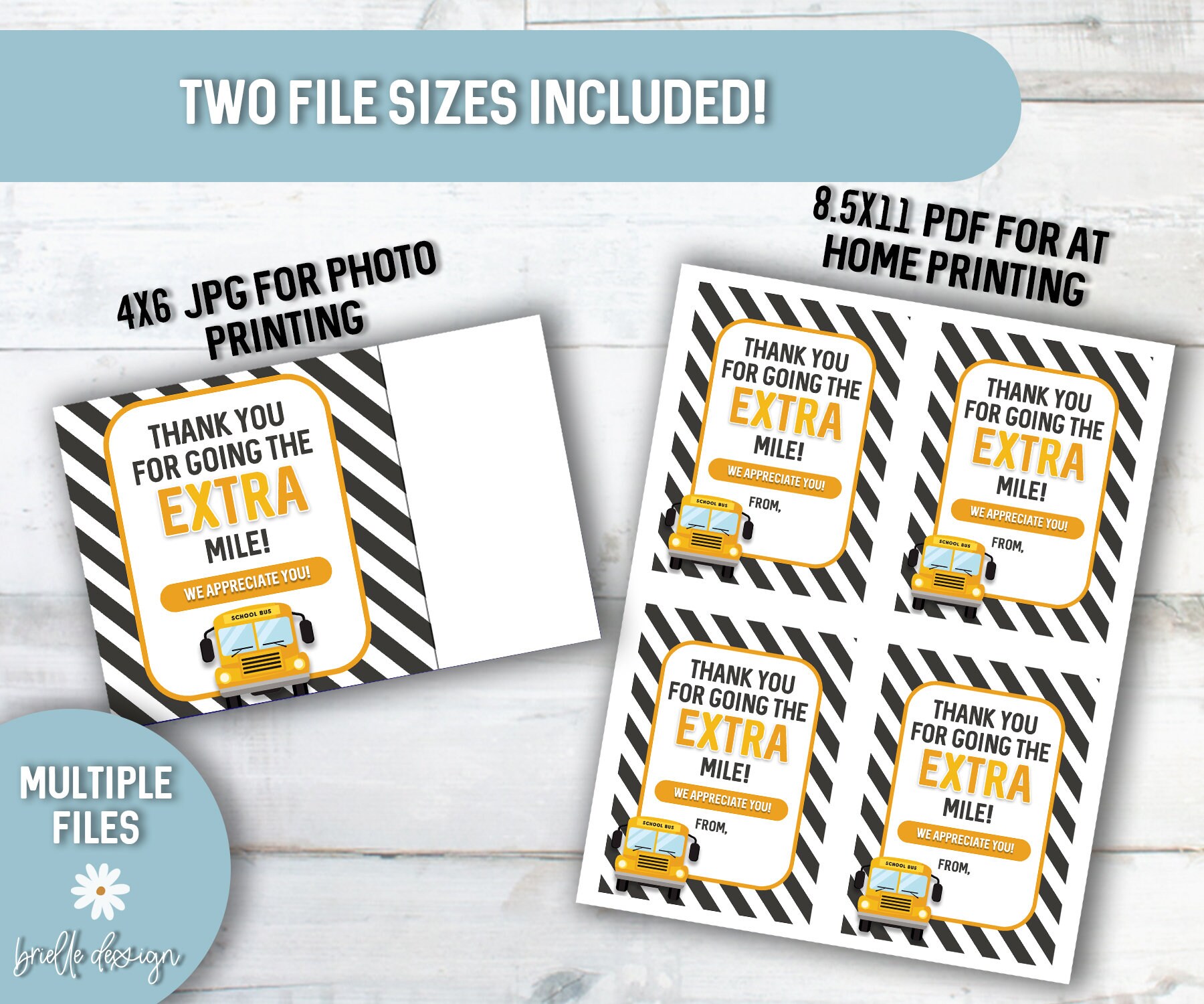 Extra Mile Thank You, Bus Driver Thank You, Printable Tag, Bus Driver ...