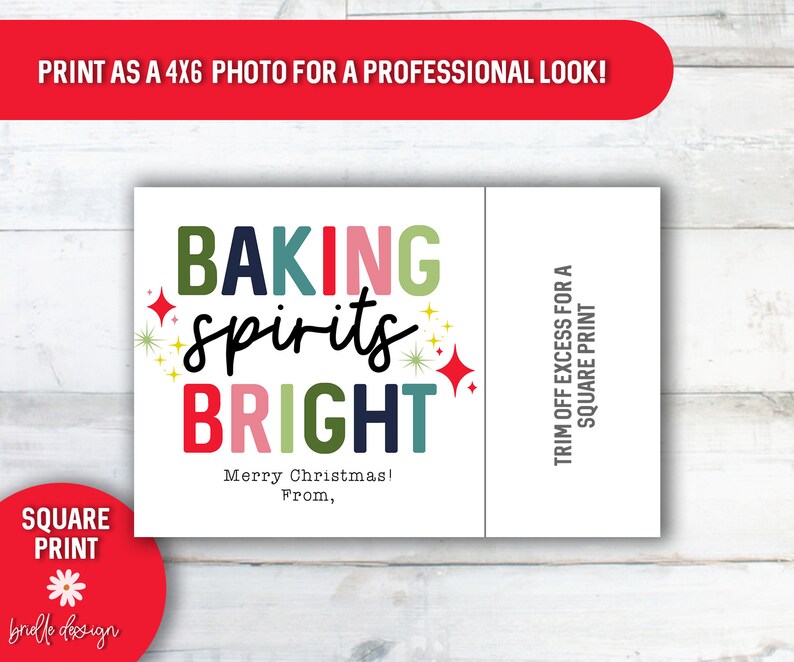 Baking Spirits Bright Christmas Printable Tag Neighbor, Friend, Teacher ...