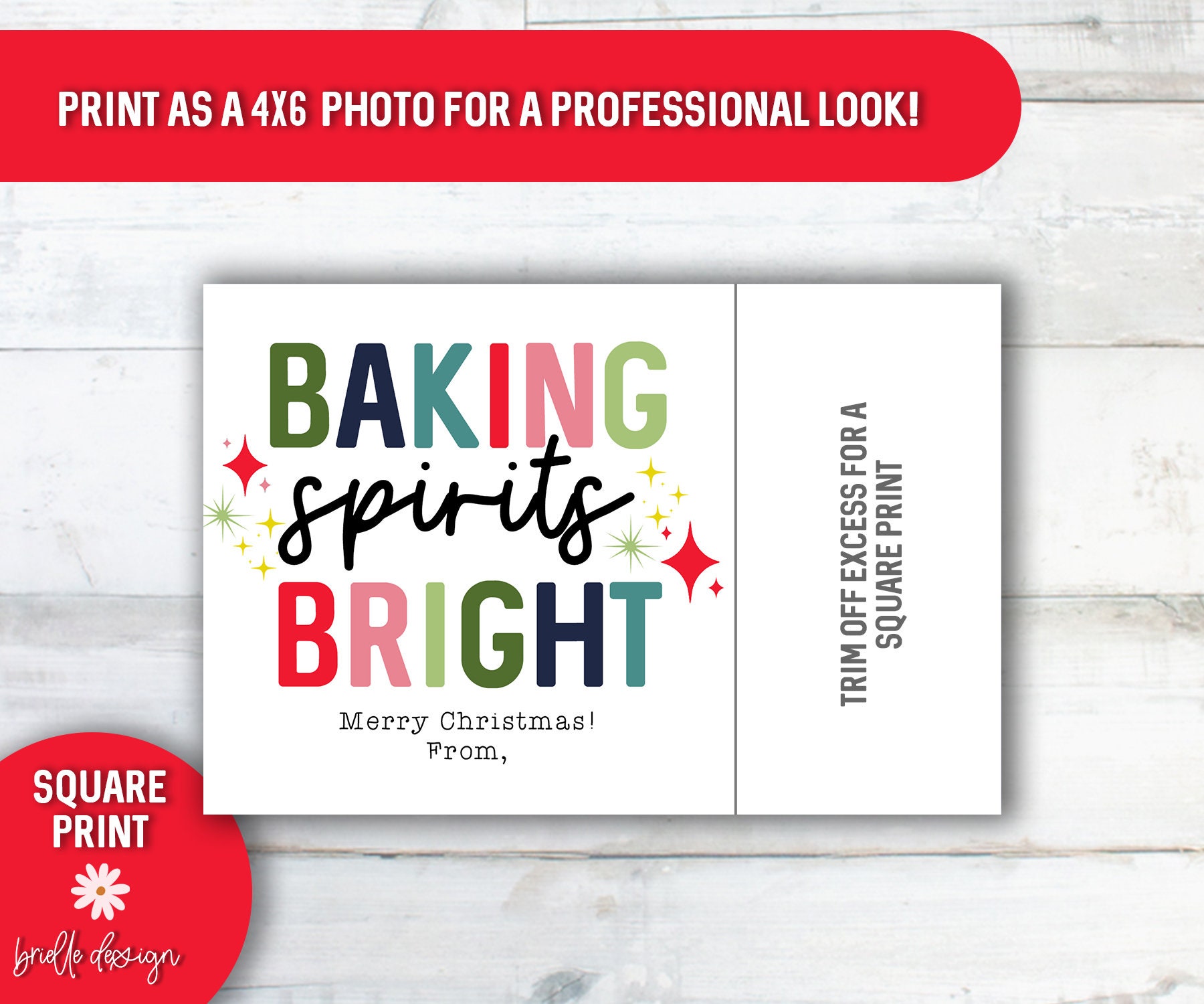 Baking Spirits Bright | Christmas Printable Tag | Neighbor, Friend ...